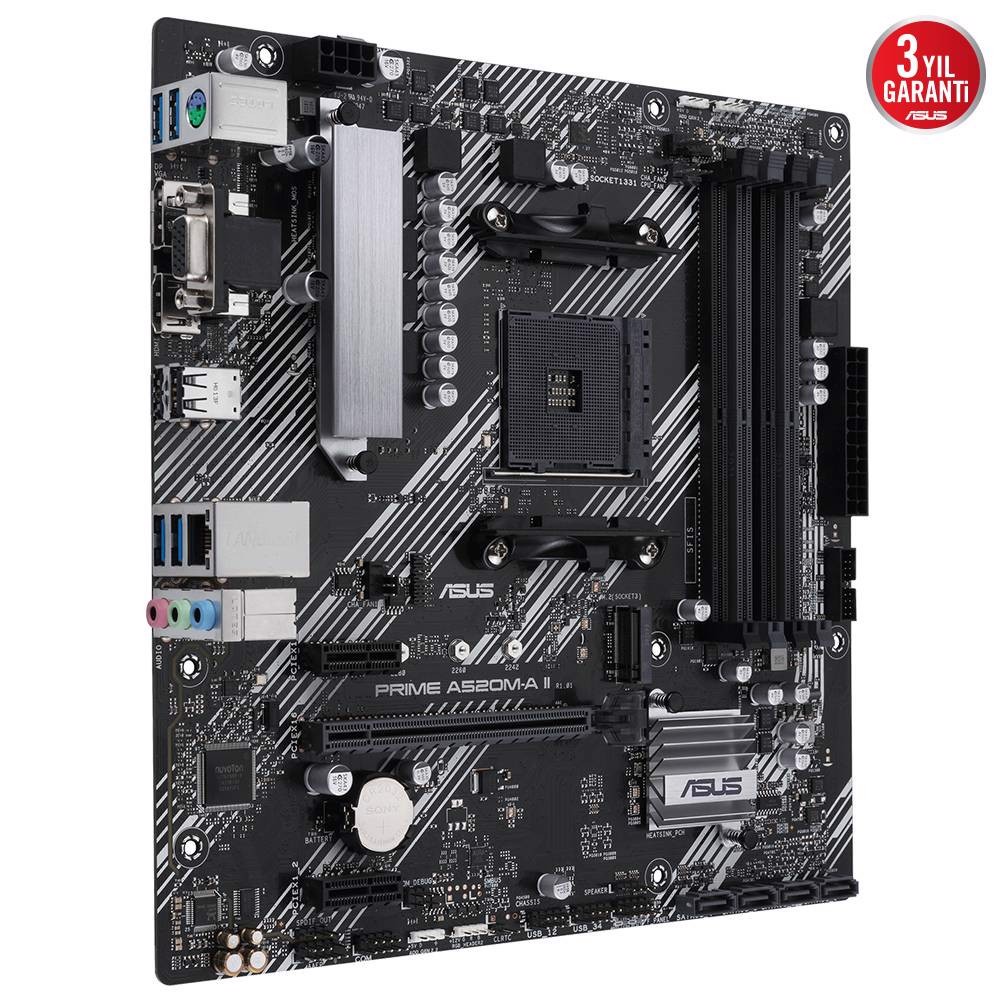 ASUS PRIME A520M-A II 4866MHz(OC) DDR4 Soket AM4 M2 VGA DP ATX Anakart ...