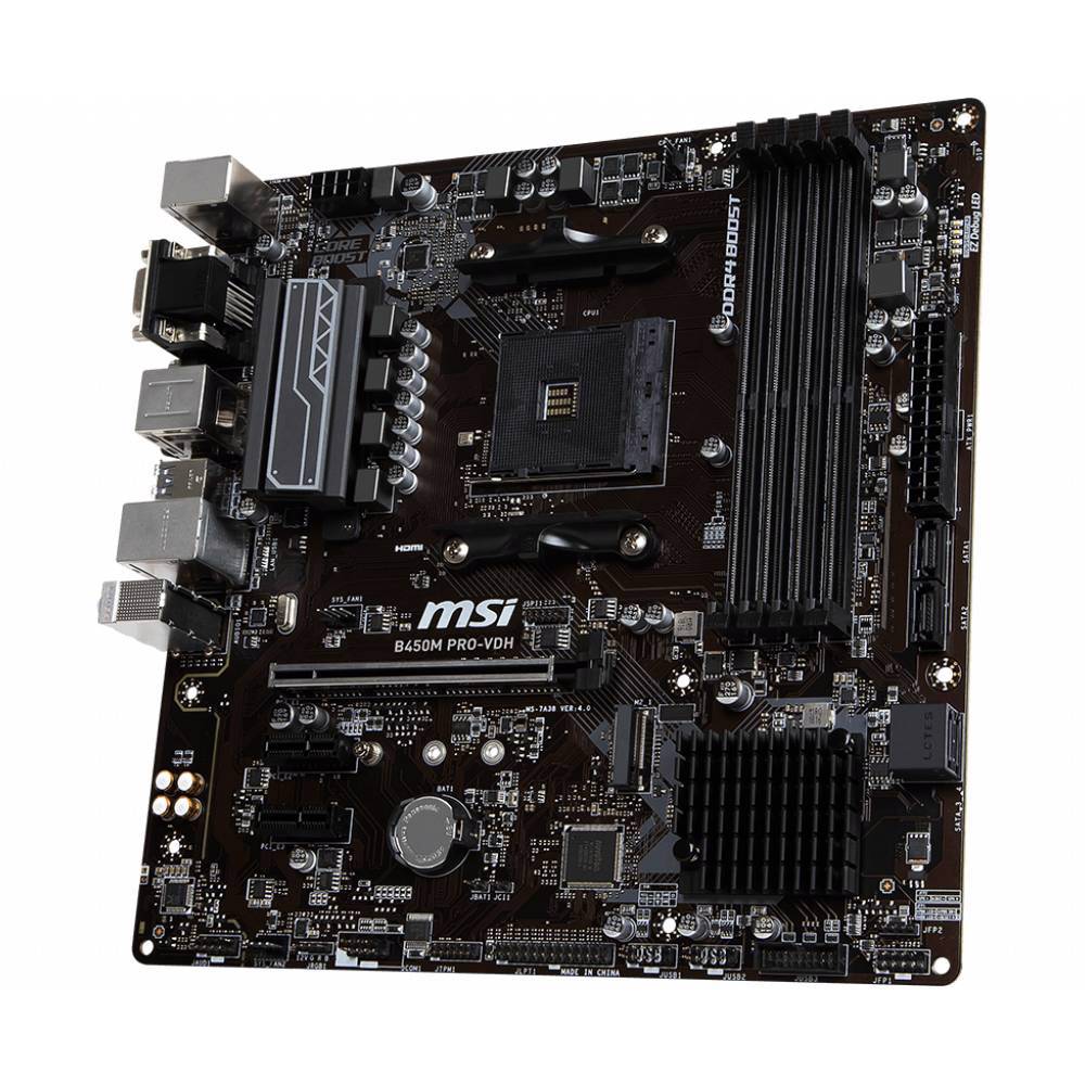 MSI B450M PRO-VDH B450 Soket AM4 DDR4 3466MHz (A-XMP OC MODE) HDMI DVI ...