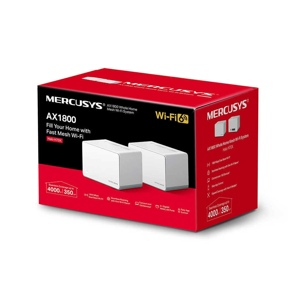 Mercusys HALO H70X AX1800 Tüm Ev Mesh WiFi 6 Wi-Fi Mesh Sistem (2'li ... Mercusys HALO H70X AX1800 Tüm Ev Mesh WiFi 6 Wi-Fi Mesh Sistem (2'li ...